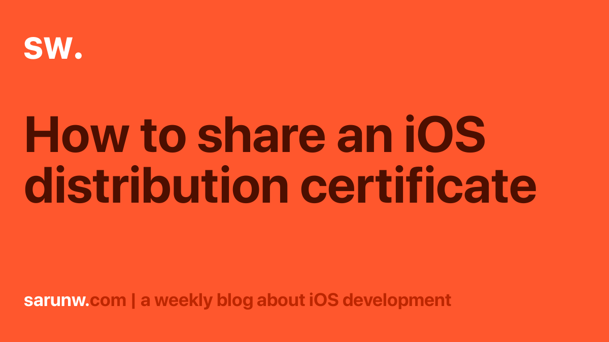 How To Share An Ios Distribution Certificate Sarunw