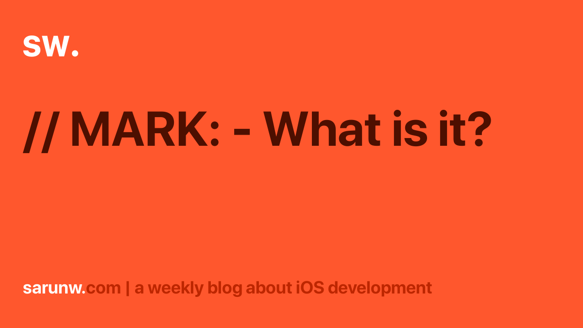 // MARK: - What is it? | Sarunw