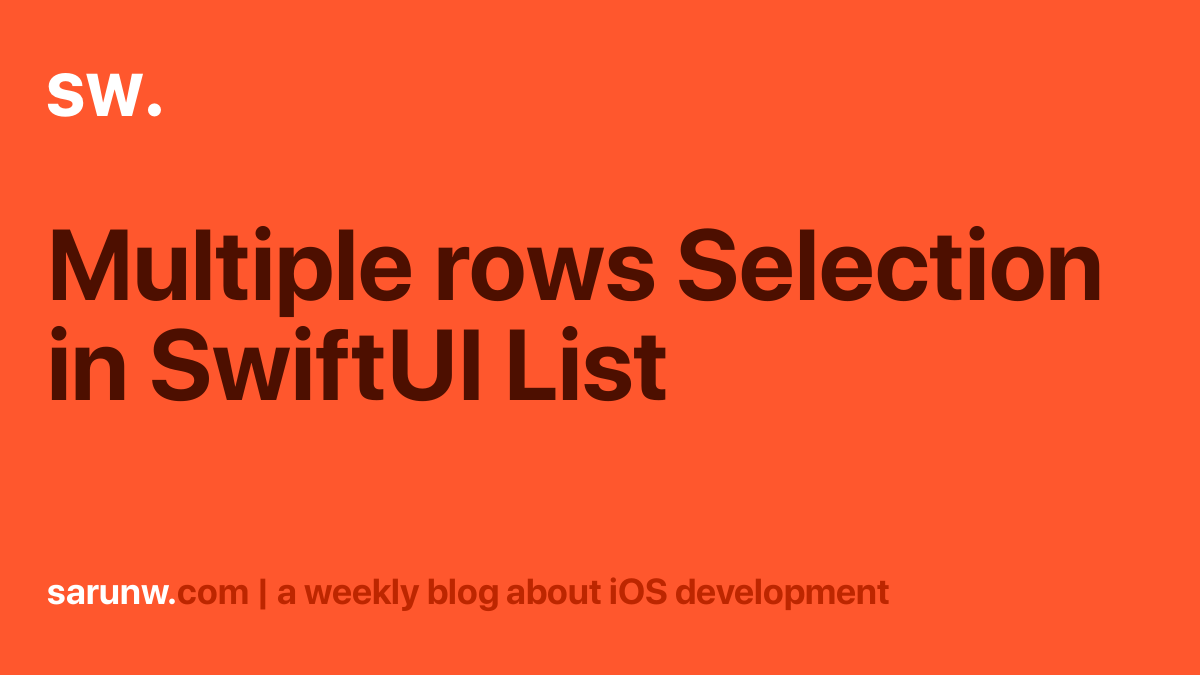 Multiple Rows Selection In SwiftUI List Sarunw