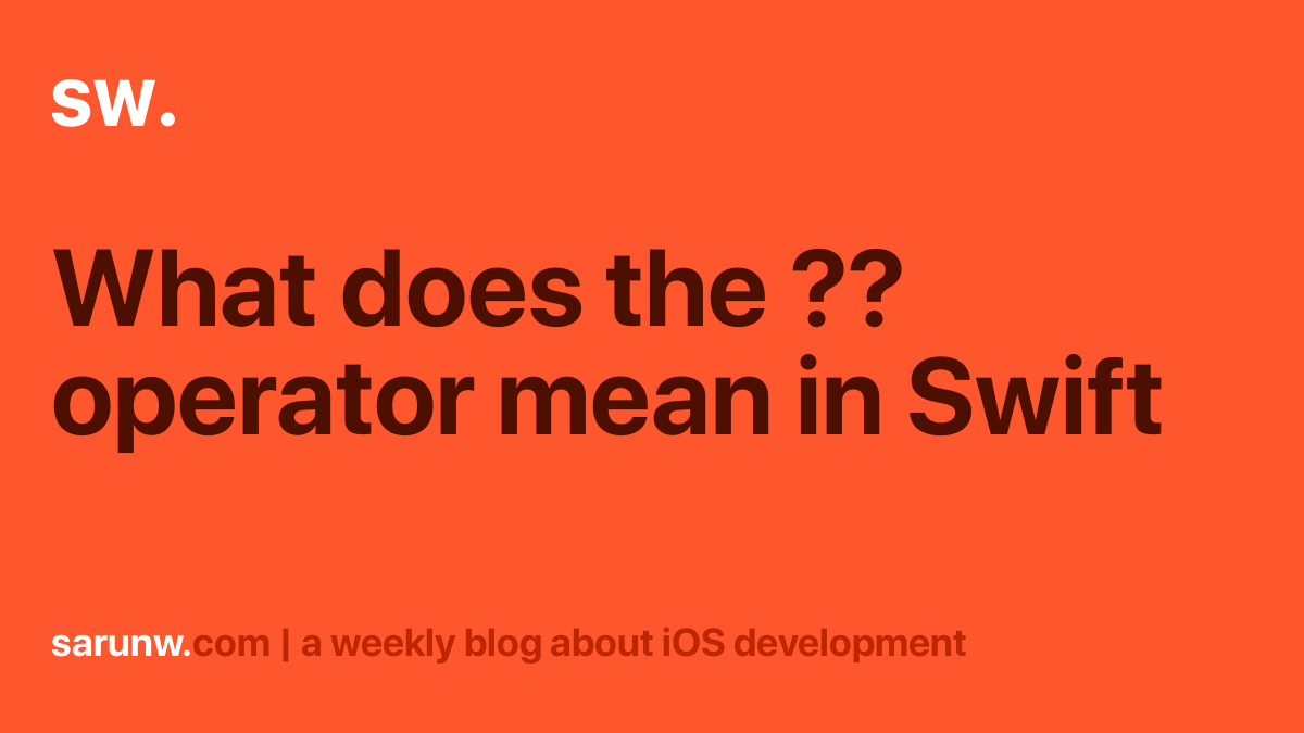 What Does The Operator Mean In Swift Sarunw
